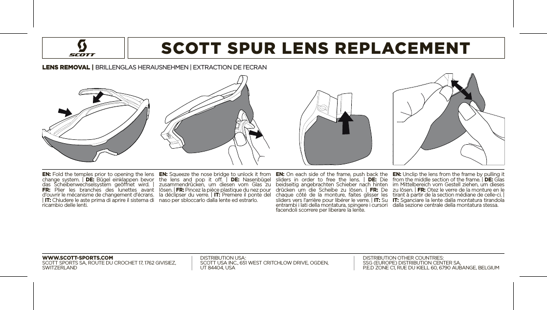 แว่นตา SCOTT SPUR PERFORMANCE SUNGLASSES W INTERCHANGEABLE LENS